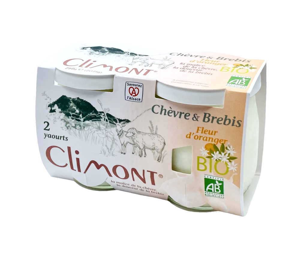 YAOURT CHÈVRE-BREBIS BIO AROME FLEUR D'ORANGER - Savourez le Grand Est